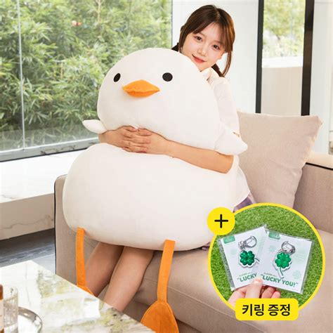 루시아이 꿀잠귀여운선물 대형 70cm 파닥파닥 모찌 오리 인형 대왕 쿠션 바디필로우 위시버킷