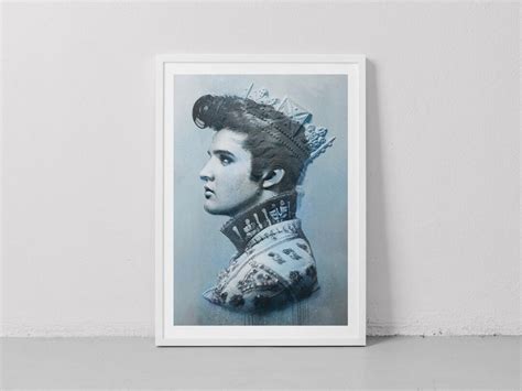 Elvis Presley Art Print The King Rock And Roll Legend 50x70cm Etsy