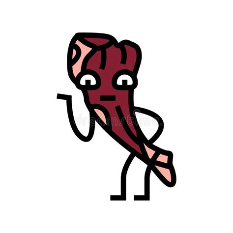 Mutton Meat Character Color Icon Vector Illustration Stock Vector