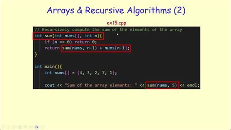 Arrays And Recursive Algorithms Youtube