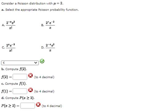 Solved Consider a Poisson distribution with μ a Select Chegg