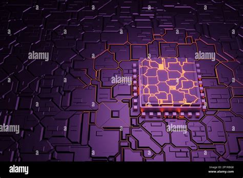 CPU Overheating By Big Data A Computer Processor With Millions Of Connections And Signals