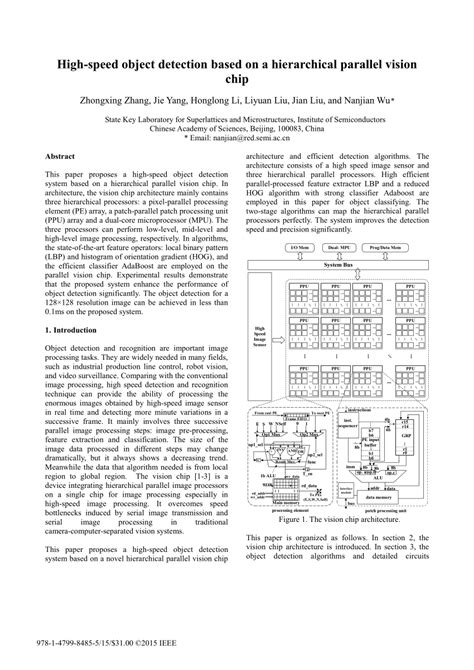 Pdf High Speed Object Detection Based On A Hierarchical Parallel