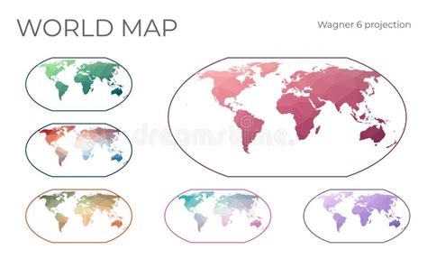Low Poly World Map Set Stock Vector Illustration Of Creative 173608546