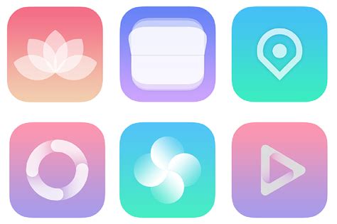 icon图标 简单设计 纯色渐变 主题 文件 地图 导航 浏览器 应用 播放 ui 图标 尐佬頭 原创作品 站酷 zcool