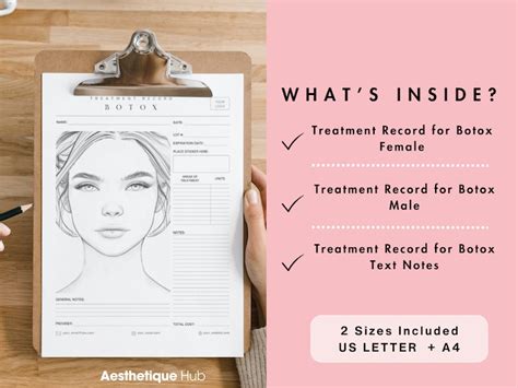 Editable Botox Template Client Notes Form Nurse Injector Neurotoxin Dysport Patient Record