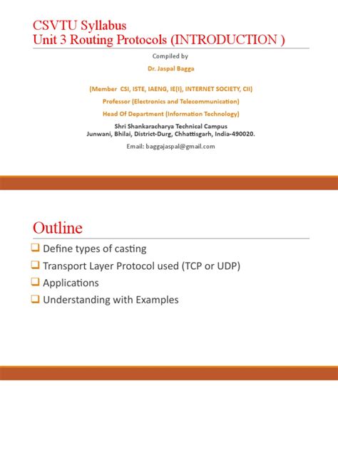 csvtu syllabus unit 3 routing protocols introduction pdf