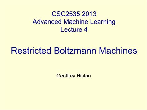 Pdf Csc2535 2013 Advanced Machine Learning Lecture 4hintoncsc2535