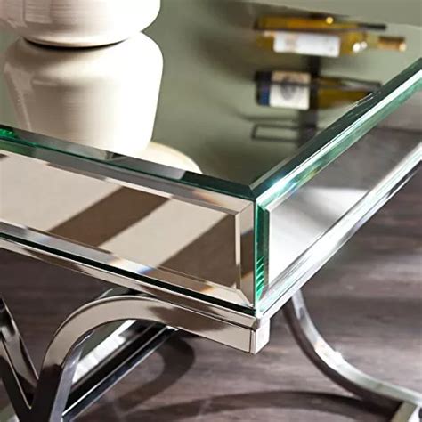 Acabado De Marco Cromado Ava Mirrored End Table De Southern Meses Sin