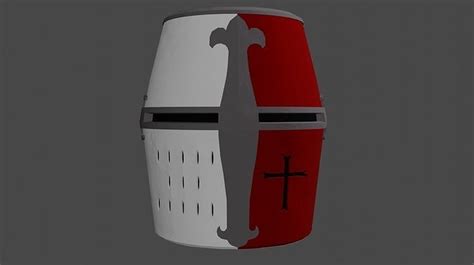 3d Model Low Poly Crusader Bucket Helmet Vr Ar Low Poly Cgtrader