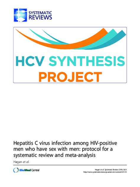 Pdf Hepatitis C Virus Infection Among Hiv Positive Men Who Have Sex