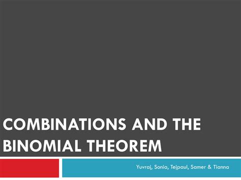 ppt combinations and the binomial theorem powerpoint presentation
