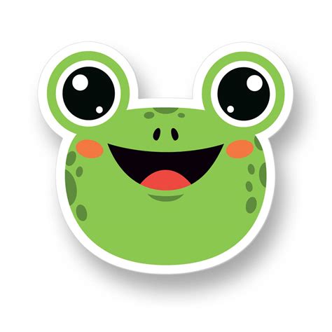 Funny Frog Face Sticker By Bottle Your Brand