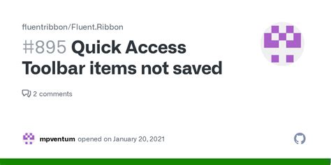 Quick Access Toolbar Items Not Saved · Issue 895 · Fluentribbon Fluent