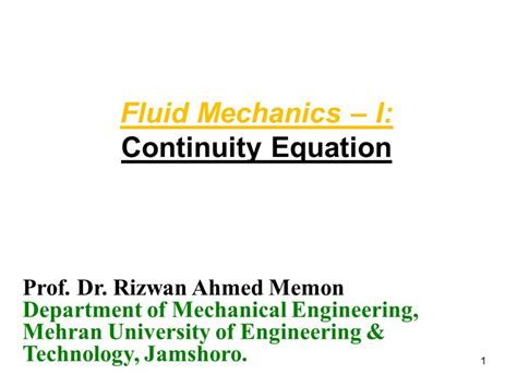 SOLUTION Fluid Continuity Equation Studypool