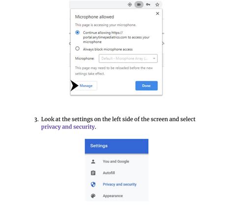 How To Allow Access To Camera Microphone On Google Chrome Anytime Telecare Helpsite
