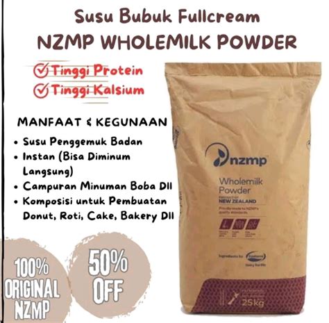 Repack Susu Original Nzmp Full Cream Whole Milk Kiloan 1 Kg Termurah Tinggi Lemak Kemasan Asli