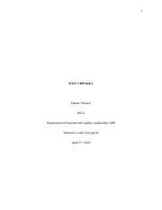 WGU C289 Task 1 Docx 1 WGU C489 Task 1 Danise StLouis WGU Organizational Systems And Quality