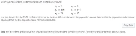 Solved Step Of Find The Standard Error Of The Sampling Chegg