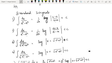 Integral Calculus Formulas
