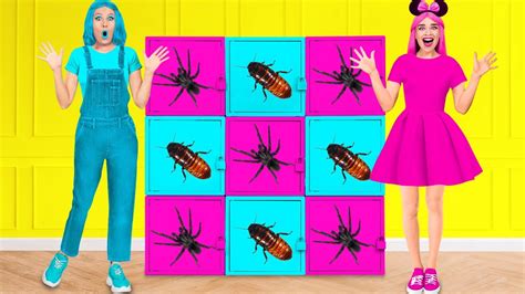 핑크와 블루 미스터리 박스 챌린지 재미있는 순간 Happy Fun Youtube