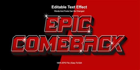 Premium Vector Text Effect Epic Comeback