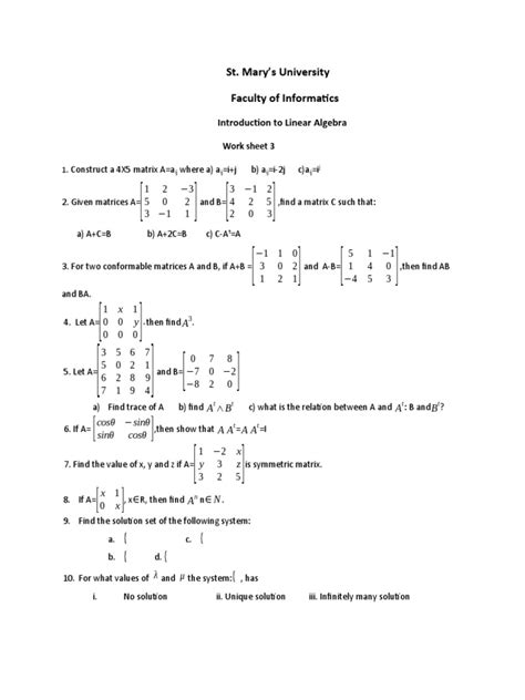 worksheet 3 and 4 pdf eigenvalues and eigenvectors matrix