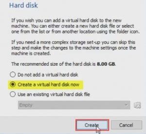 Create Virtual Hard Disk ARKIT