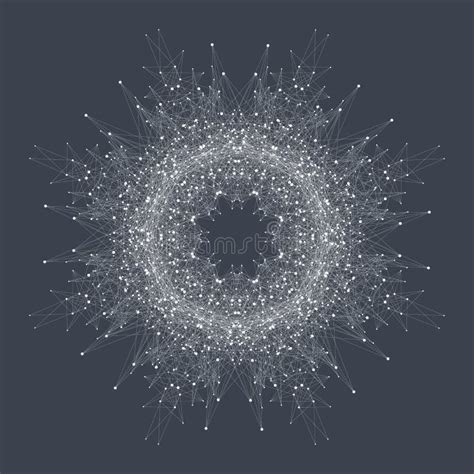 Fractal Element With Connected Lines And Dots Big Data Complex