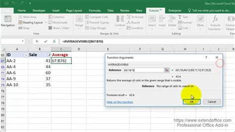 How To Quickly Average Visiblefiltered Cells Only In Excel Youtube