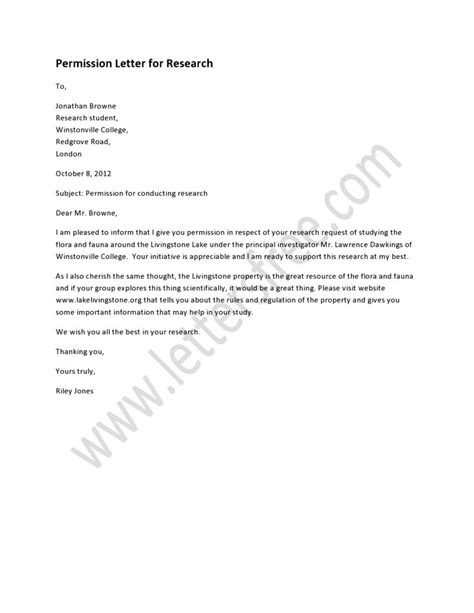 Sample Permission Letters A Collection Of Ideas To Try About Education