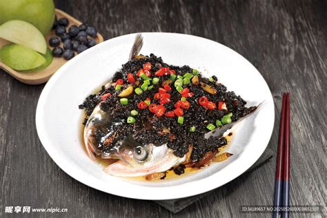 豆豉蒸鱼 鱼头摄影图 传统美食 餐饮美食 摄影图库 昵享网nipic Cn