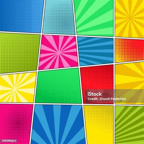 만화 팝 아트 스타일 빈 레이아웃 템플릿 배경 벡터 일러스트 레이 션 개념에 대한 스톡 벡터 아트 및 기타 이미지 개념 공란 구도 Istock