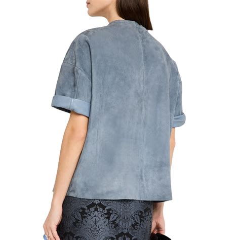 Short Sleeve Suede T Shirt For Women