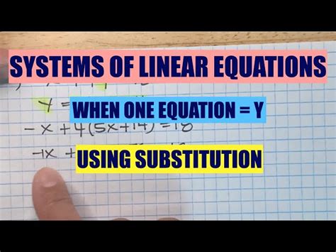 Solving Systems Of Linear Equations With Substitution Schooltube