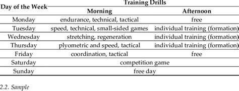 Overview Of The Typical Weekly Training Load During Experiment Download Scientific Diagram