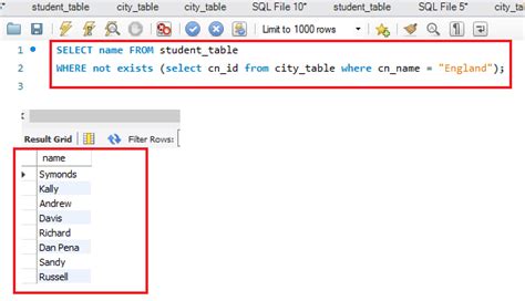 MySQL Sub Query with Exists and Not Exists Important Concept