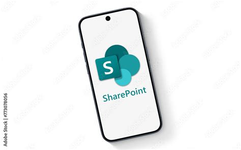 Microsoft Sharepoint Logo Is Displayed On A Modern Smartphone White Background Collaboration