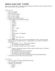 CST Midterm Study Guide Html Midterm Study Guide CST Below Is A List Of Topics That