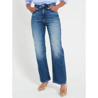The Very Collection Comfort Stretch Wide Leg Jeans Midi Wash Very