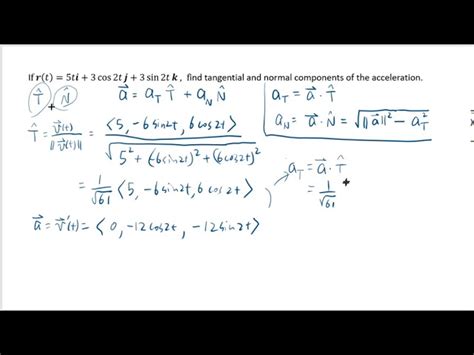 Marvellous Find The Tangential And Normal Components Of The