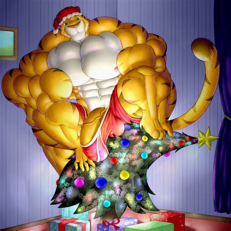 Rule 34 Balls Biceps Big Muscles Christmas Christmas Hat Christmas Tree Furry T Hyper Balls