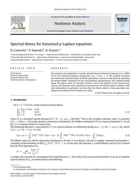 Pdf Spectral Theory For Linearized Laplace Equations Dokumen Tips