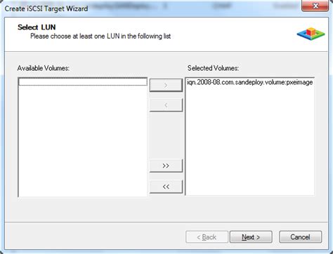 SANDeploy ISCSI Boot Creating ISCSI Target Of Physical Disk