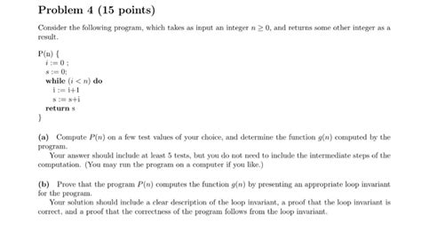 solved problem 4 15 points consider the following program