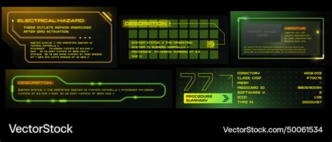 Virtual Reality Cyberpunk Hud Interface Ci Fi Vector Image
