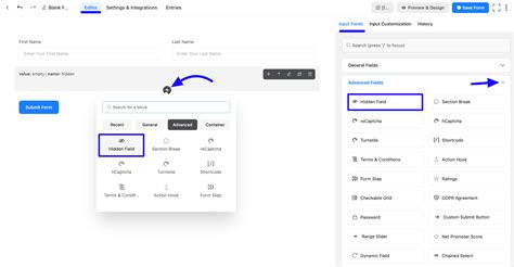 Hidden Input Field In Fluent Forms Fluent Forms