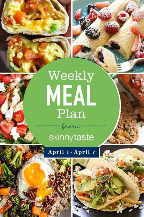 Skinnytaste Meal Plan April 1 April 7 Meal Planning Week Meal Plan