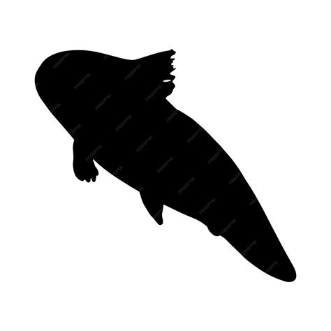 흰색 배경 벡터 일러스트 레이 션에 고립 된 Axolotl 실루엣 세트 컬렉션 블랙 프리미엄 벡터