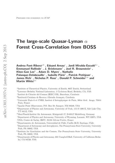 Pdf The Large Scale Quasar Lyman Alpha Forest Cross Correlation